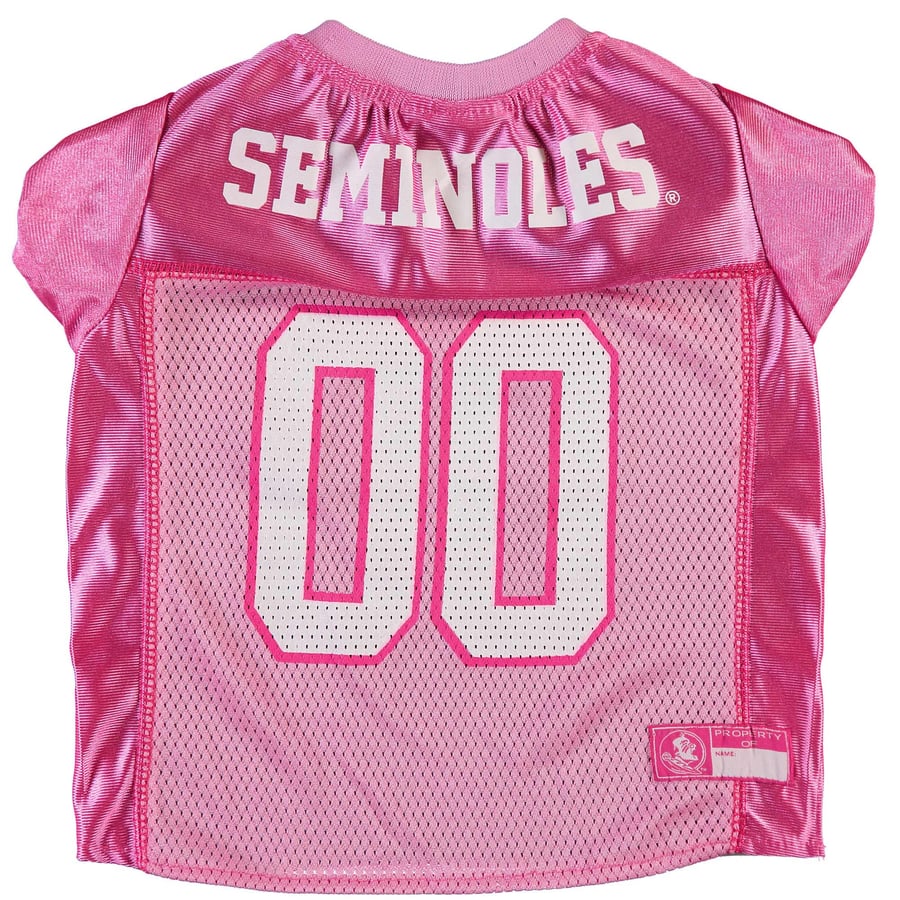 Florida State Seminoles Pink Mesh Football Dog Jersey
