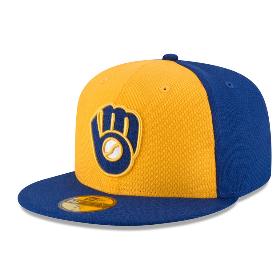 New Era Milwaukee Brewers Royal/Gold Home Diamond Era 59FIFTY Fitted Hat