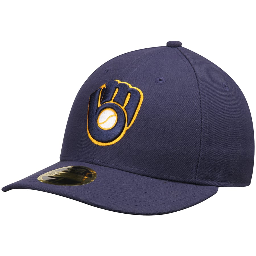New Era Milwaukee Brewers Navy Authentic Collection Low Profile 59FIFTY ...