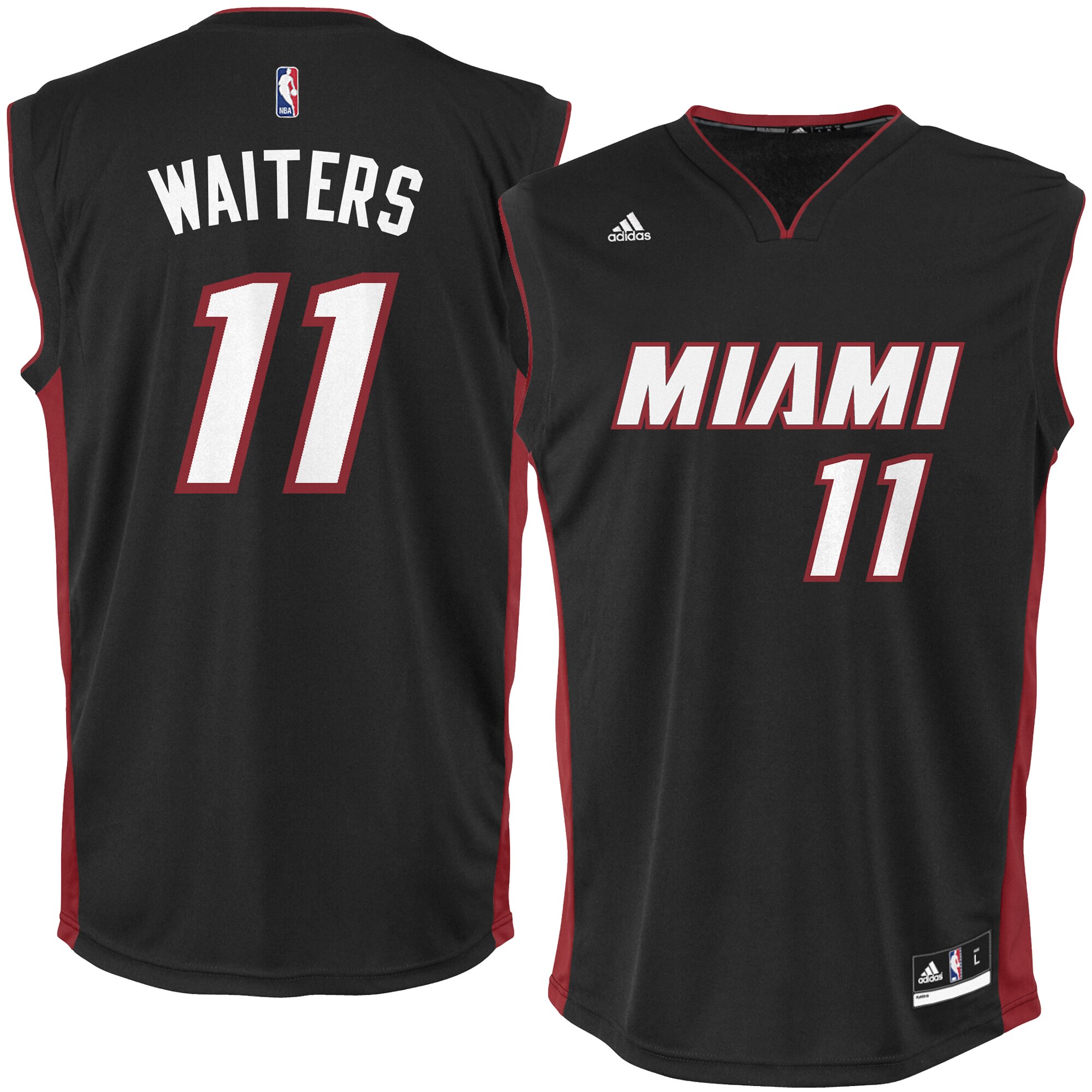 adidas Dion Waiters Miami Heat Black Replica Jersey