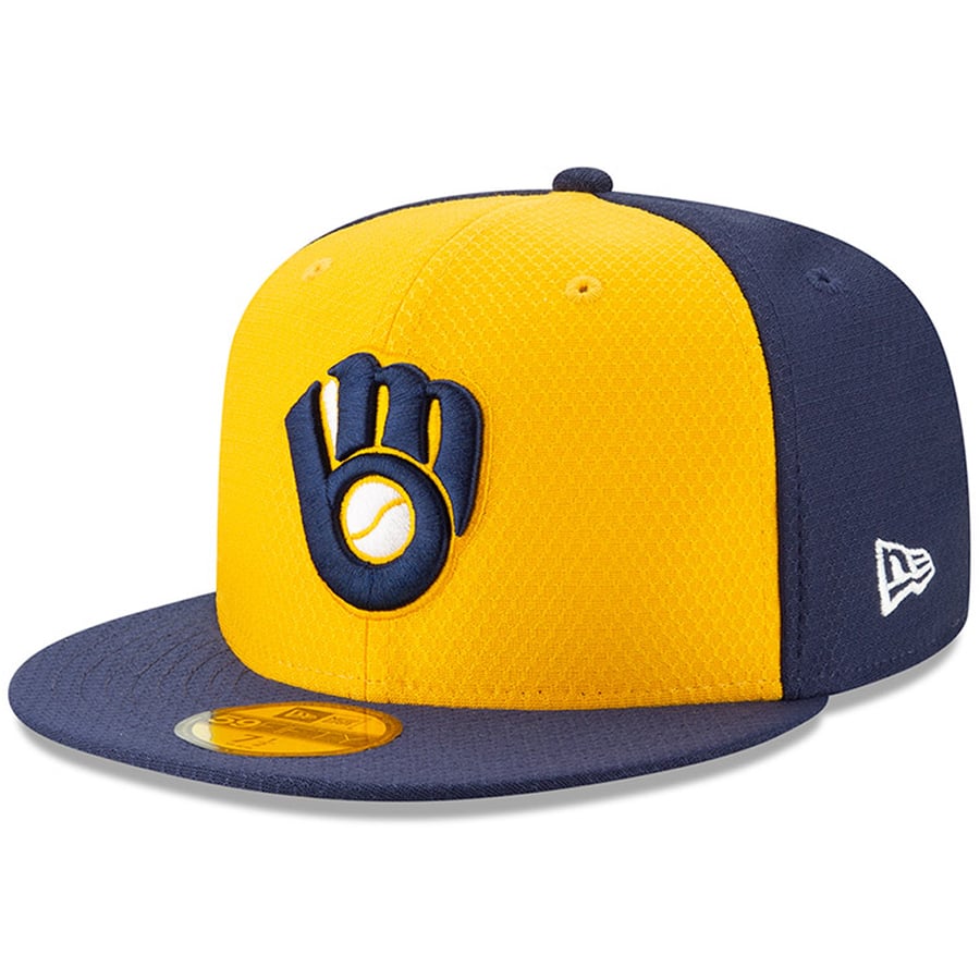 New Era Milwaukee Brewers Yellow/Blue 2019 Batting Practice Alternate ...