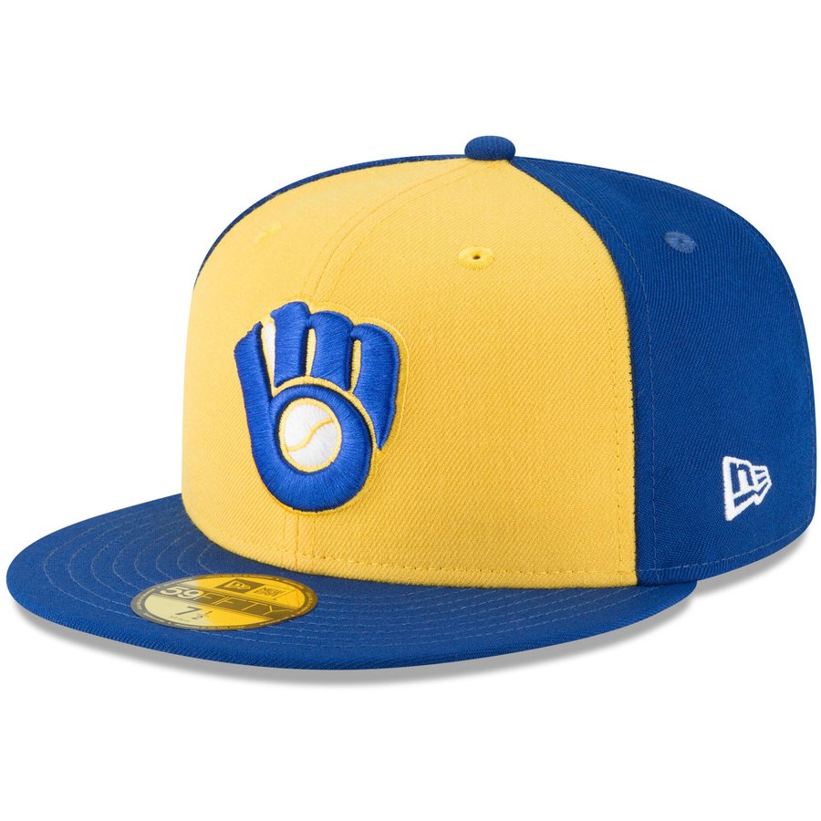 New Era Milwaukee Brewers Gold Cooperstown Collection Logo 59FIFTY ...