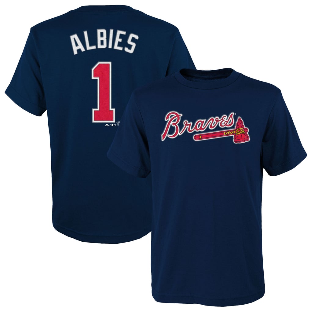 Youth Atlanta Braves Ozzie Albies Majestic Navy Player Name And Number T