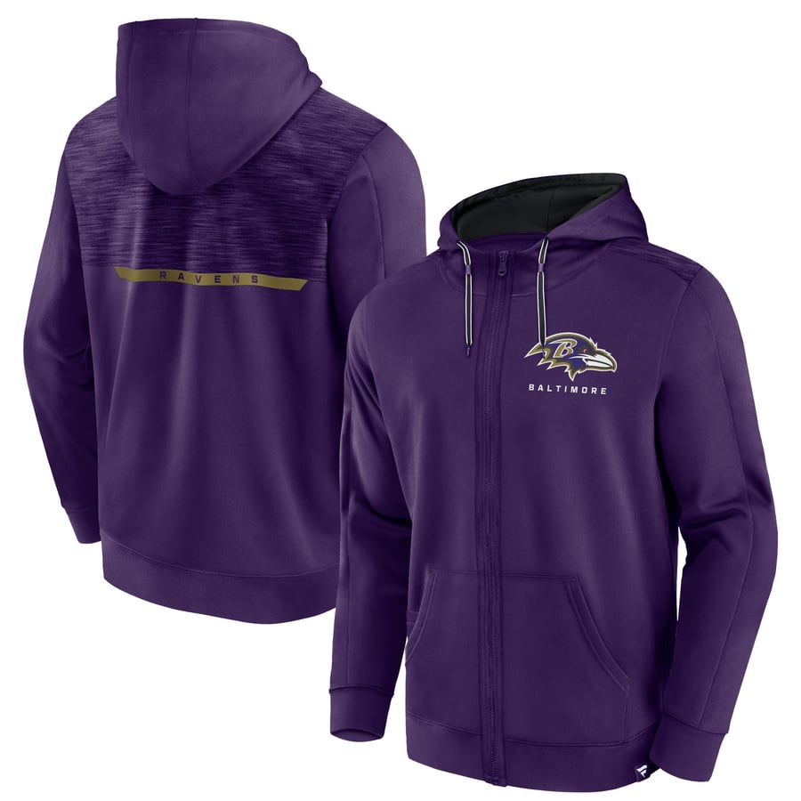Baltimore Ravens Fanatics Defender Evo Full-Zip Hoodie - Purple