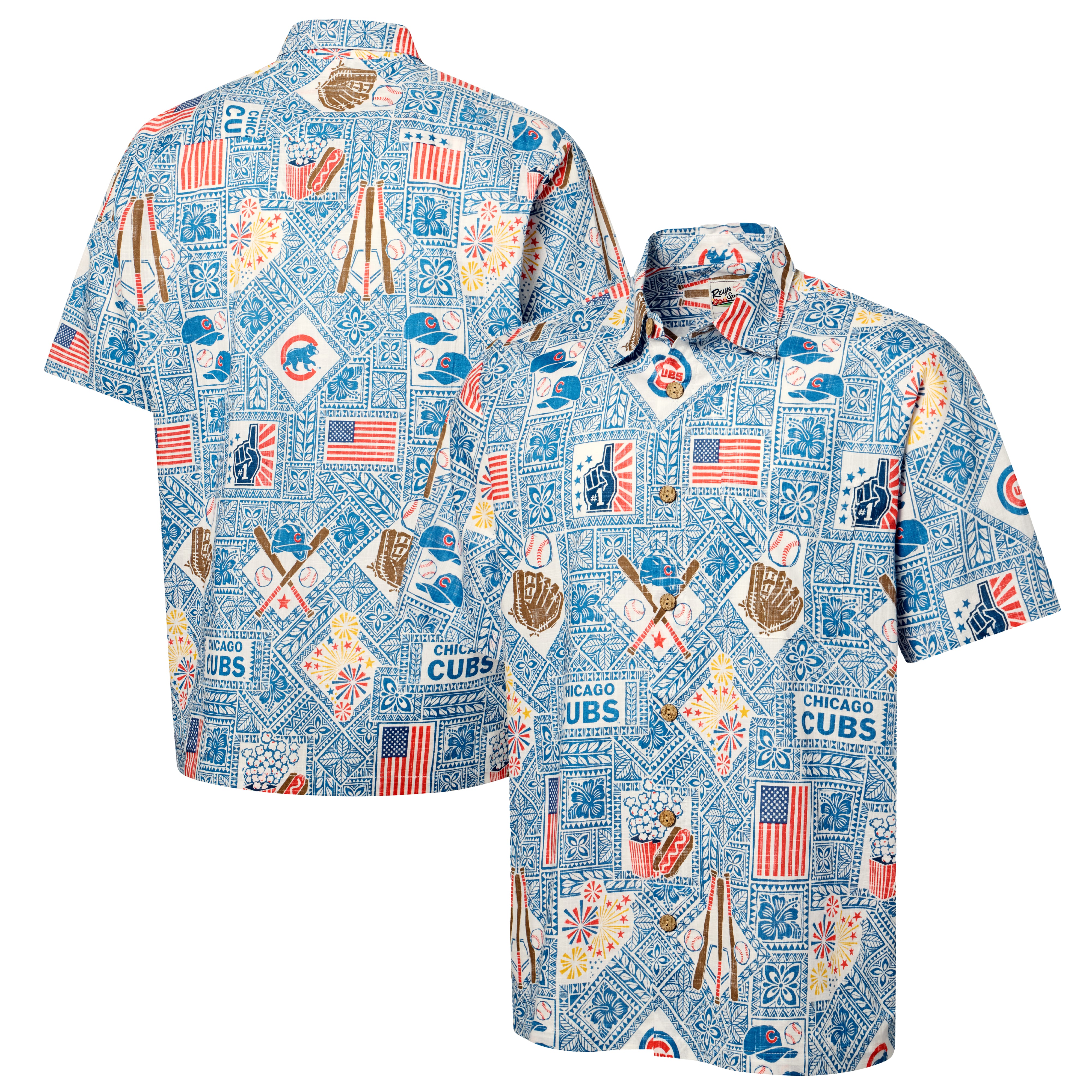 Men's Chicago Cubs Reyn Spooner Blue Americana Button-Up Shirt