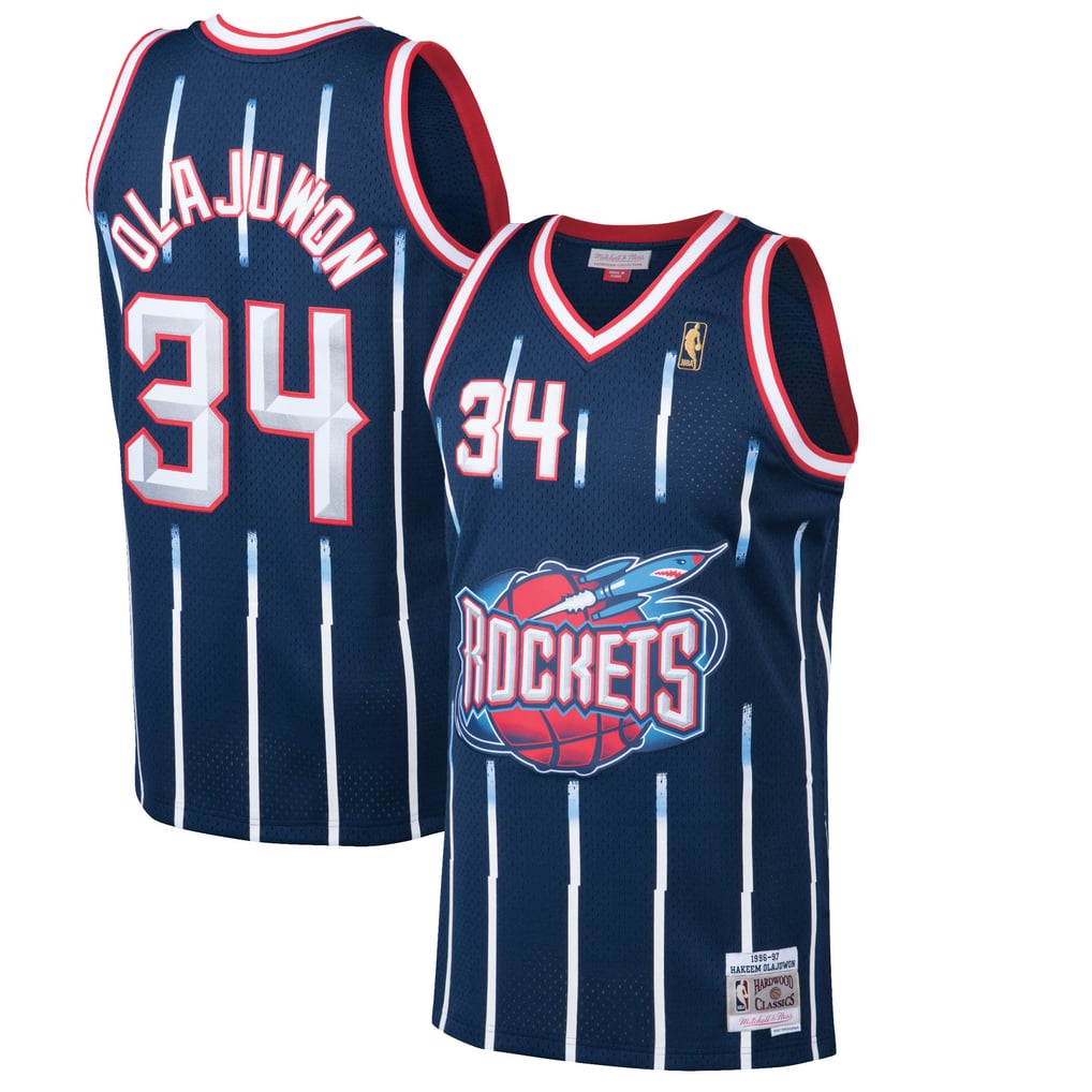 Mens Houston Rockets Hakeem Olajuwon Mitchell And Ness Navy 1996 97