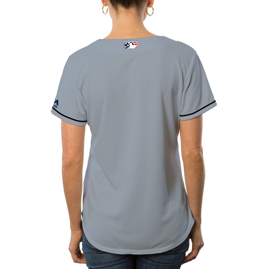 Womens Kansas City Royals Majestic Gray Fashion Stars And Stripes Cool