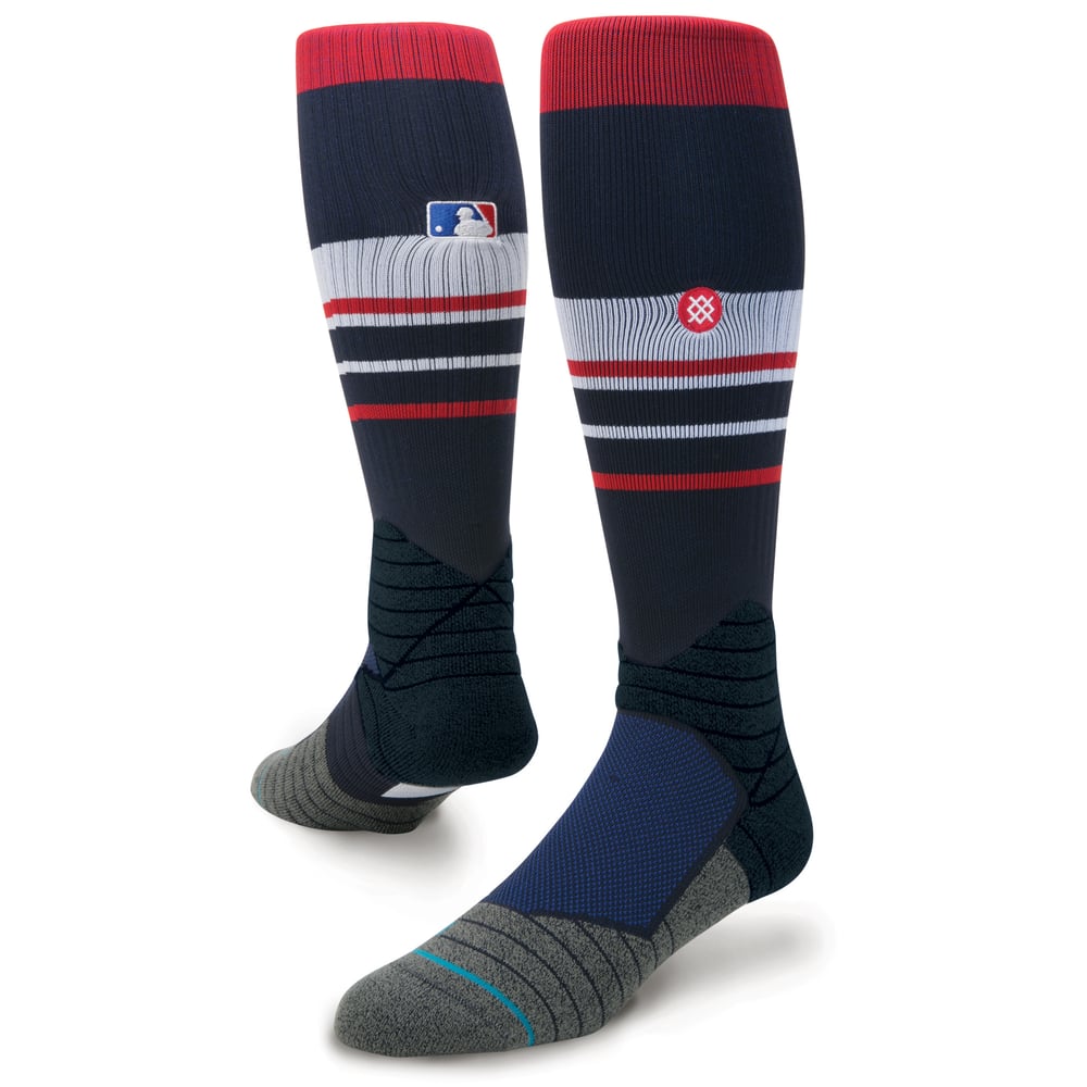 Men's MLB Stance Navy/White Stripe Diamond Pro OTC Socks