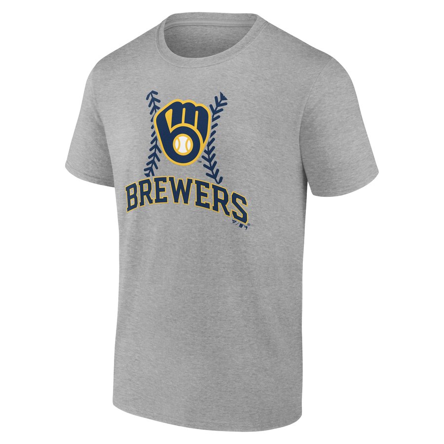 Men's Milwaukee Brewers Heather Gray Personalized Name & Number ...