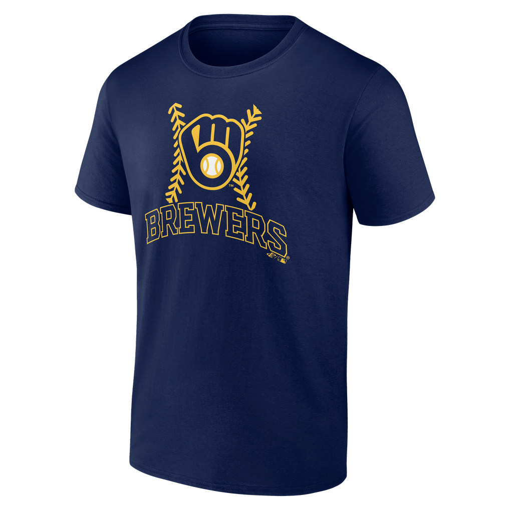 Men's Milwaukee Brewers Navy Fastball Personalized Any Name & Number T ...