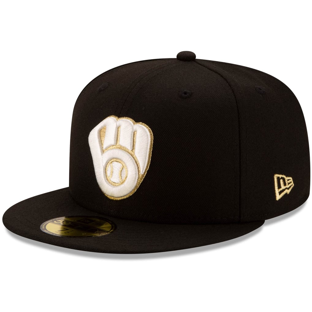 Men's Milwaukee Brewers New Era Black AKA Patch 59FIFTY Fitted Hat