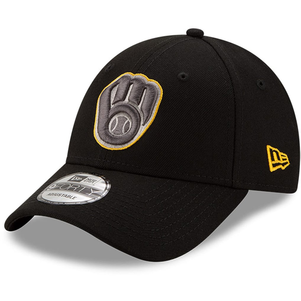 Men's Milwaukee Brewers New Era Black League 9FORTY Adjustable Hat
