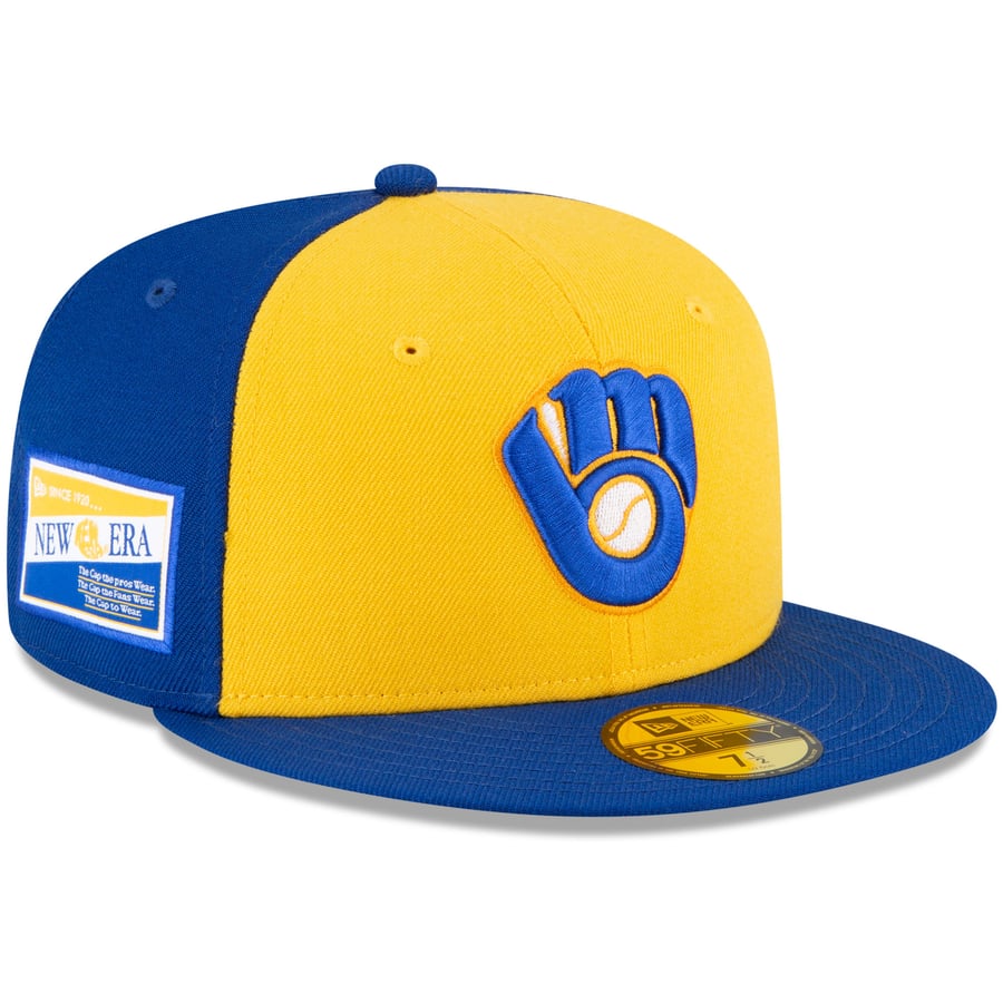 Men's Milwaukee Brewers New Era Gold/Royal Cooperstown Collection ...