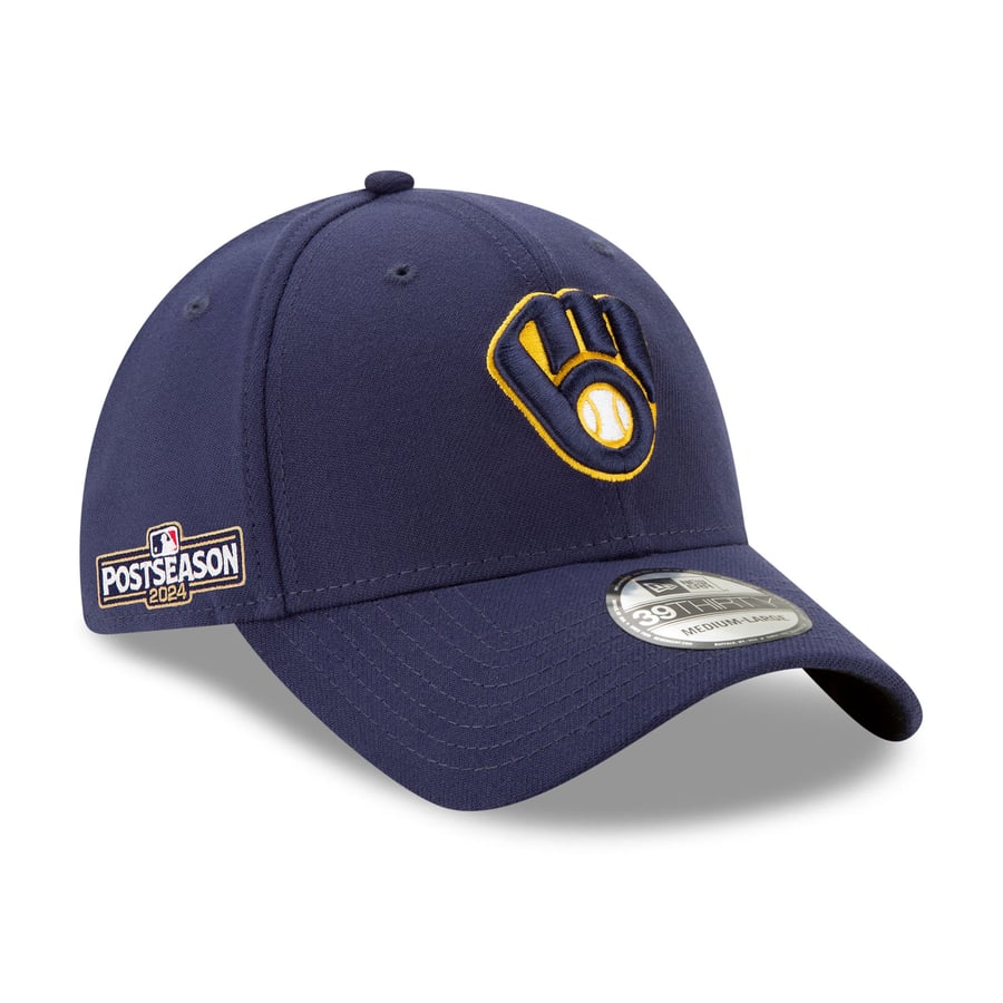 Men's Milwaukee Brewers New Era Navy 2024 MLB Postseason Side Patch ...