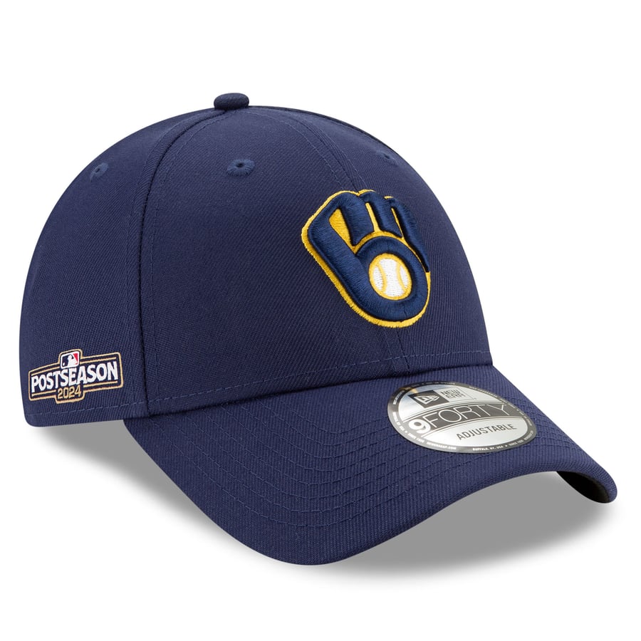 Men's Milwaukee Brewers New Era Navy 2024 MLB Postseason Side Patch ...