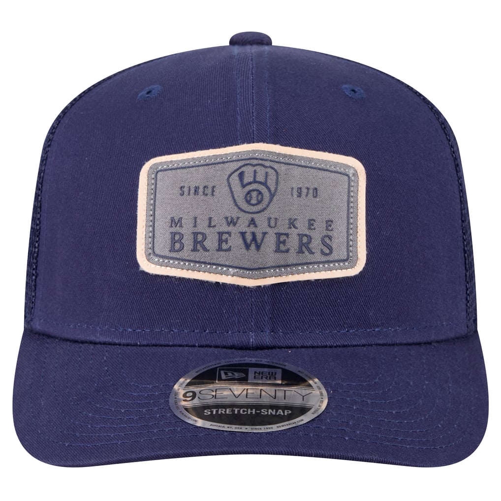 Men's Milwaukee Brewers New Era Navy Labeled 9SEVENTY Stretch-Snap ...