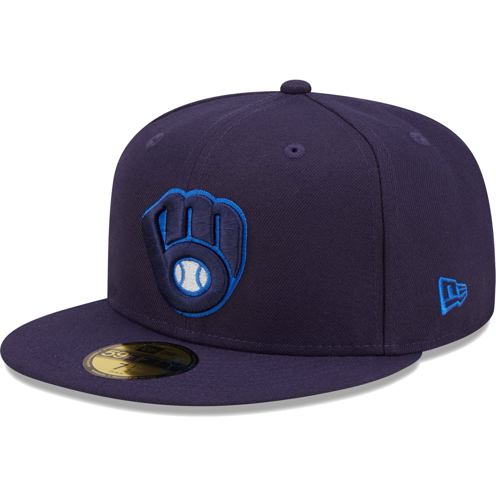 Men's Milwaukee Brewers New Era Navy Monochrome Camo 59FIFTY Fitted Hat