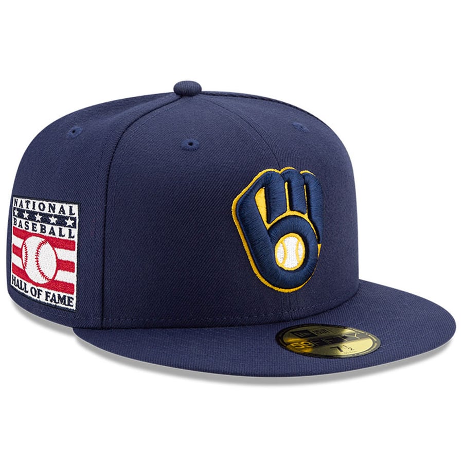 Men's Milwaukee Brewers New Era Navy National Baseball Hall of Fame ...