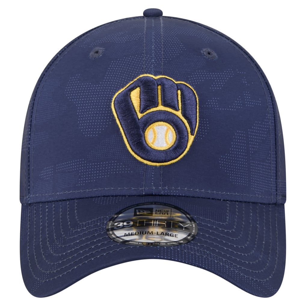 Men's Milwaukee Brewers New Era Navy Tonal Camo 39THIRTY Flex Hat