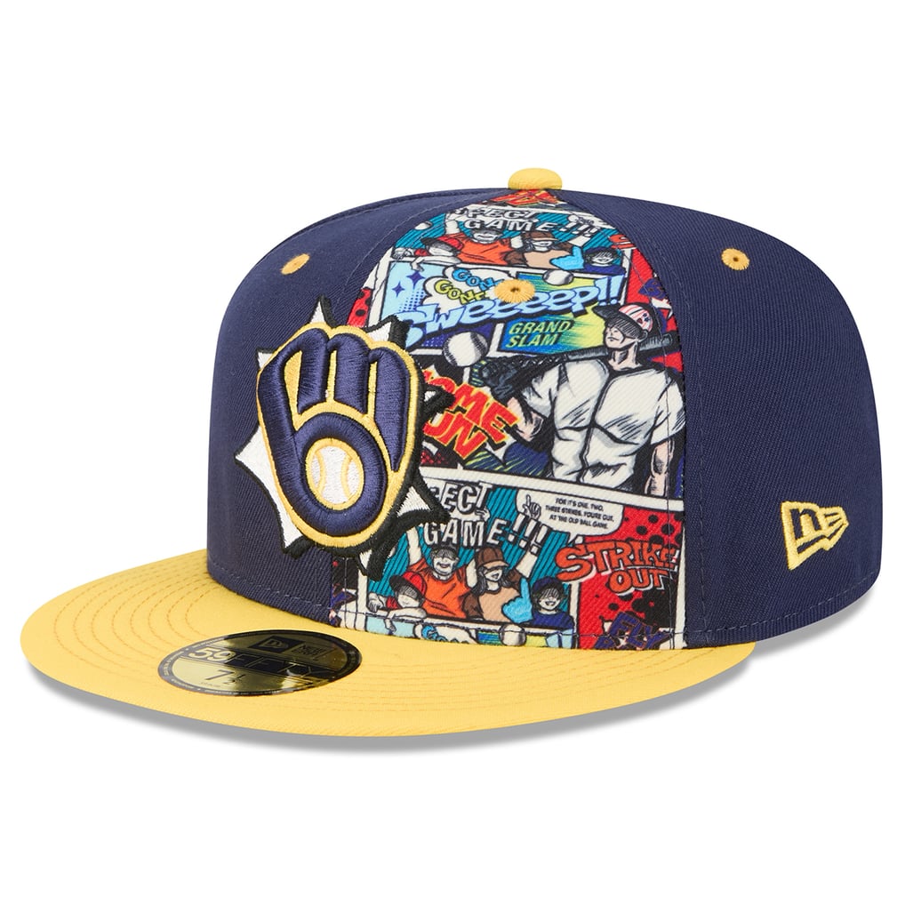Men's Milwaukee Brewers New Era Navy/Gold 2025 MLB Diamond Hero Edition ...