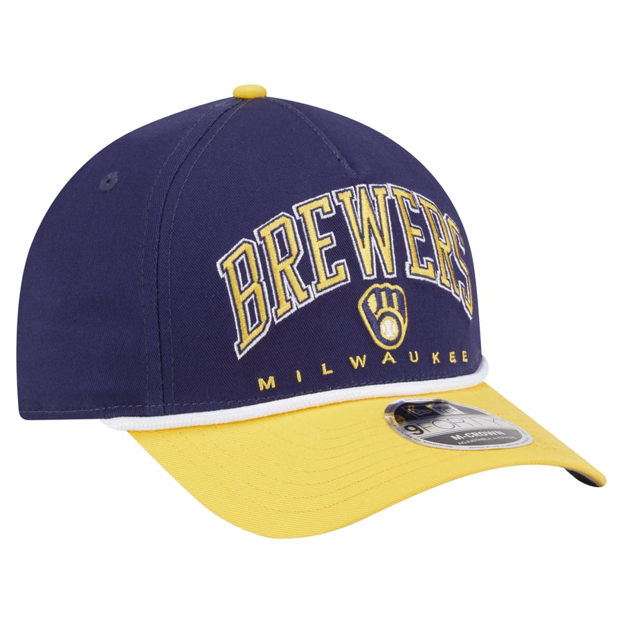 Men's Milwaukee Brewers New Era Navy/Gold Arch 9FORTY A-Frame M-Crown ...