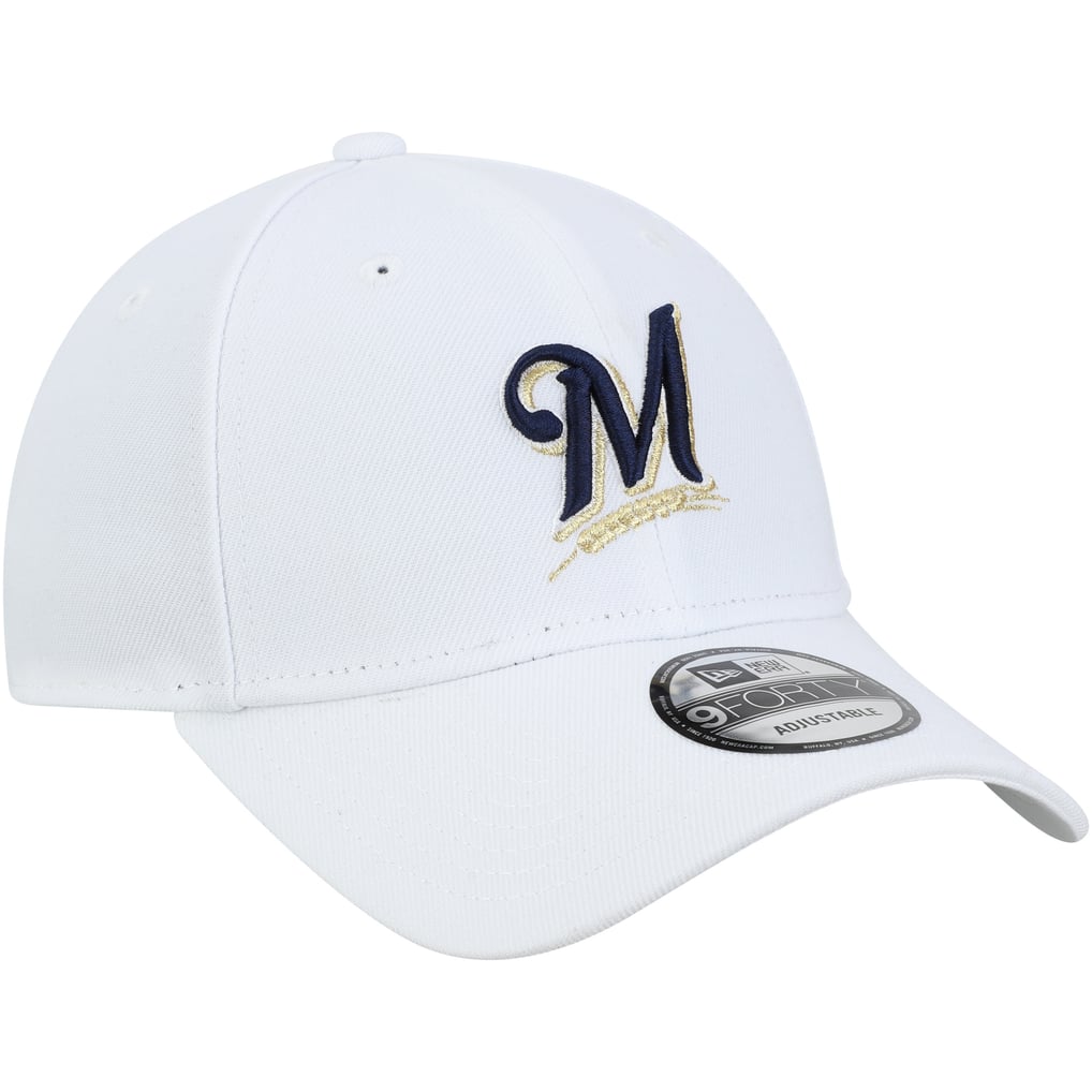 Men's Milwaukee Brewers New Era White League 9FORTY Adjustable Hat