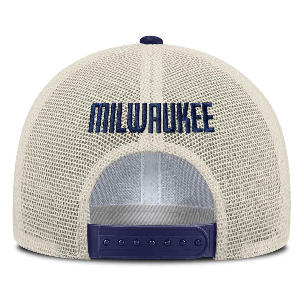 Men's Milwaukee Brewers Nike Khaki Cooperstown Rise Adjustable Trucker Hat