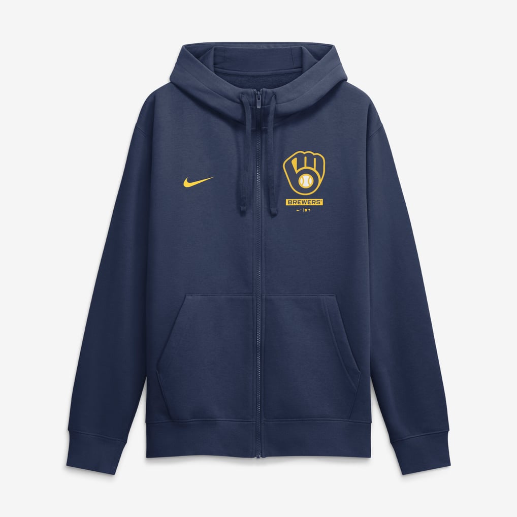 Men's Milwaukee Brewers Nike Navy Primetime Lockup Full-Zip Hoodie