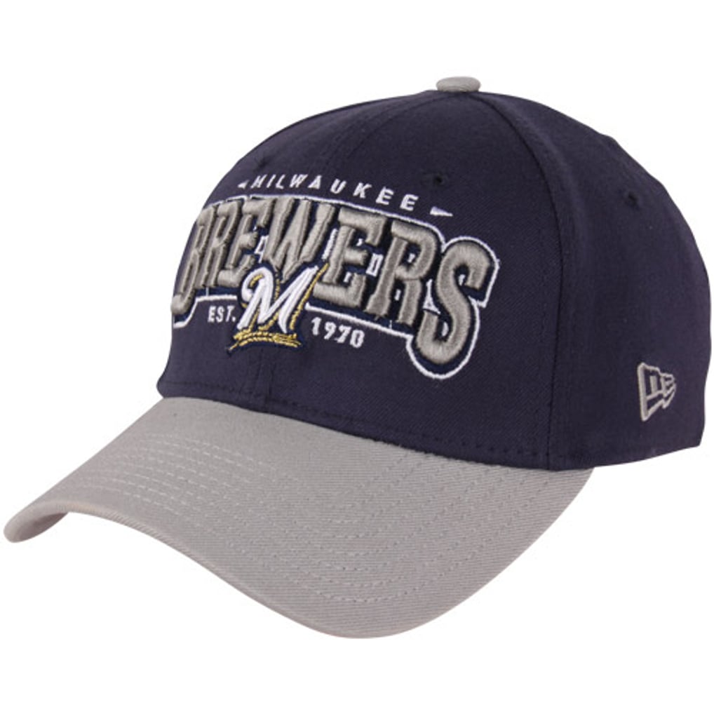 New Era Milwaukee Brewers 39Thirty Retro Classic Flex Hat - Navy Blue/Gray