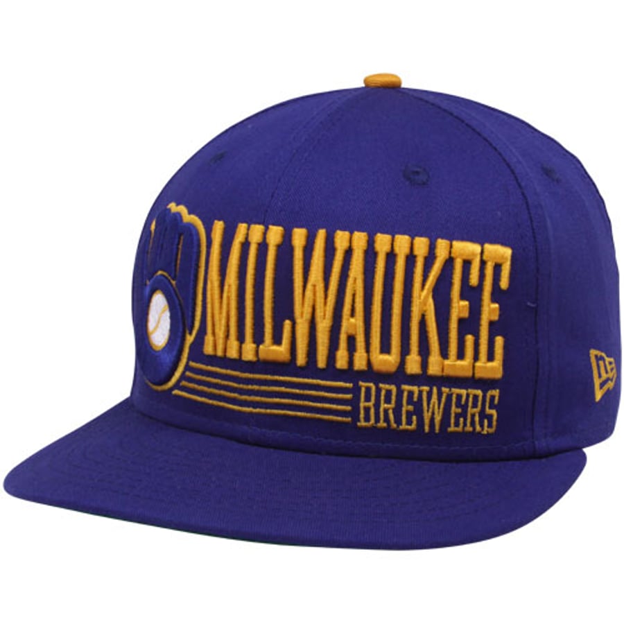 New Era Milwaukee Brewers Royal Blue Retro Look 9FIFTY Snapback ...