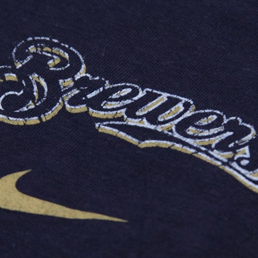 Nike Milwaukee Brewers Ladies Navy Blue Graphic Tri-Blend T-shirt