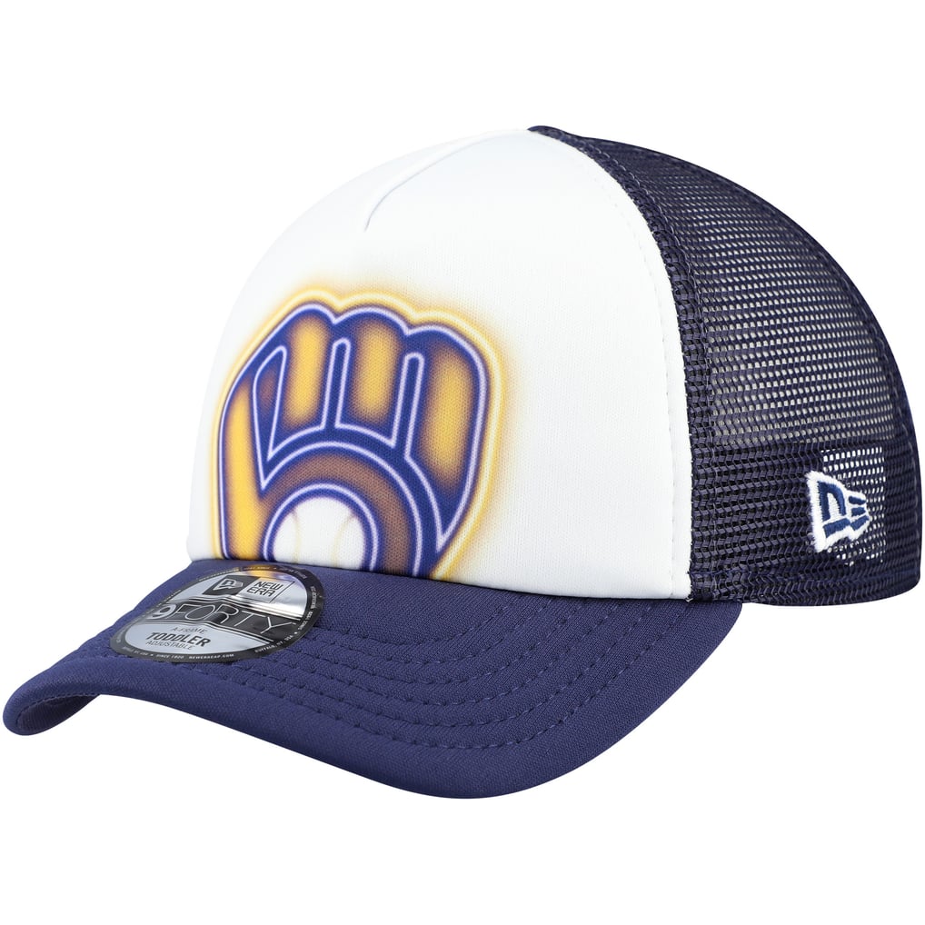 Toddler Milwaukee Brewers New Era White/Navy Painted A-Frame 9FORTY ...