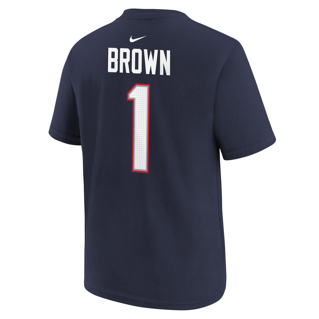 Youth New England Patriots A J Brown Nike Navy Name And Number T Shirt
