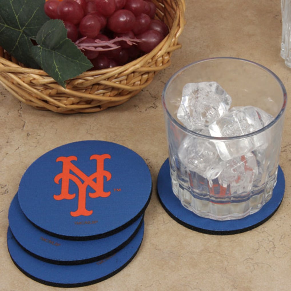 New York Mets 4-Pack Round Neoprene Coaster Set - Royal Blue