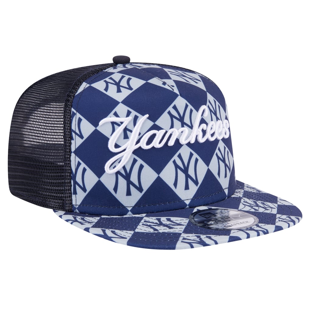 Men's New York Yankees New Era Navy Seeing Diamonds A-Frame Trucker ...