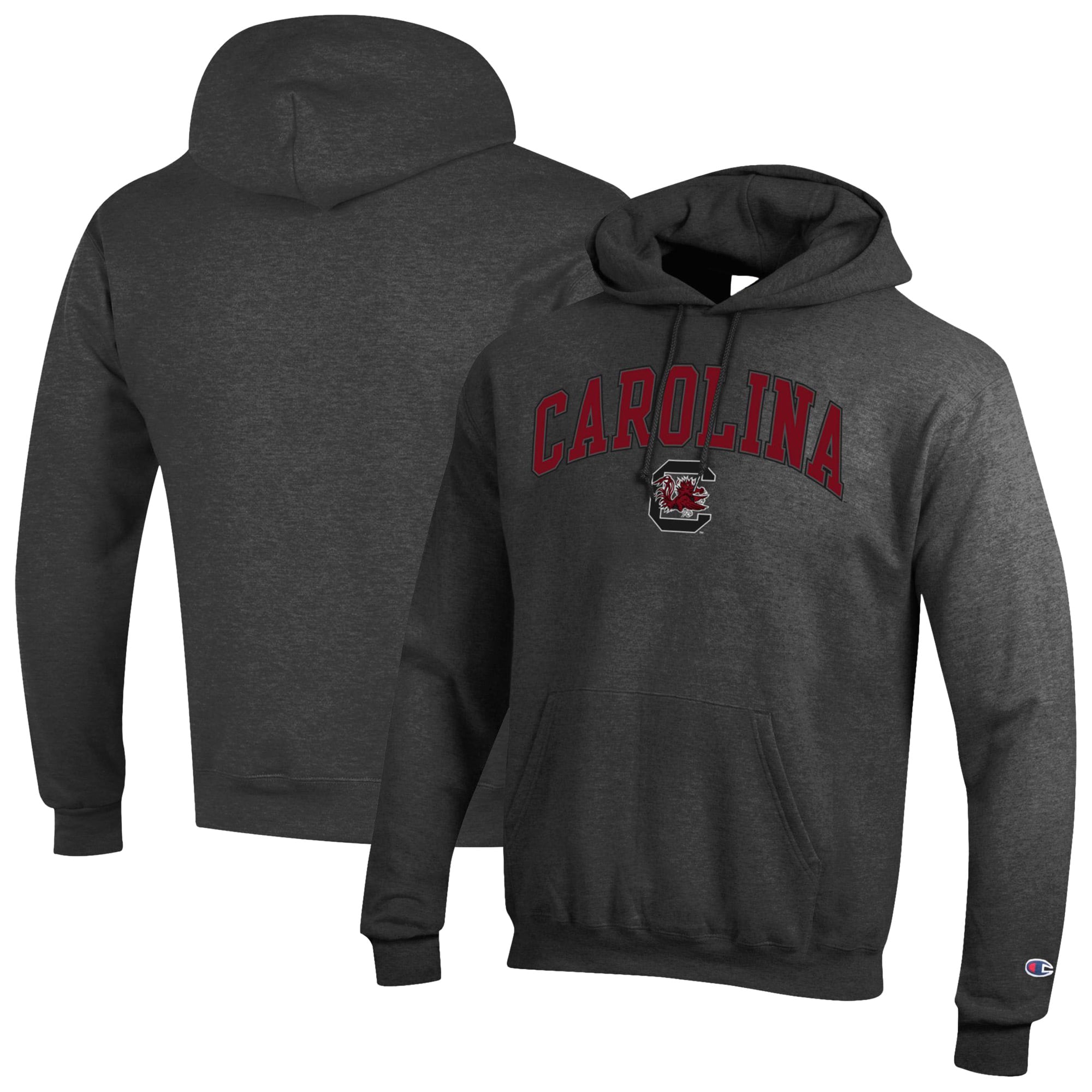 Champion South Carolina Gamecocks Charcoal Arch Over Logo Pullover Hoodie