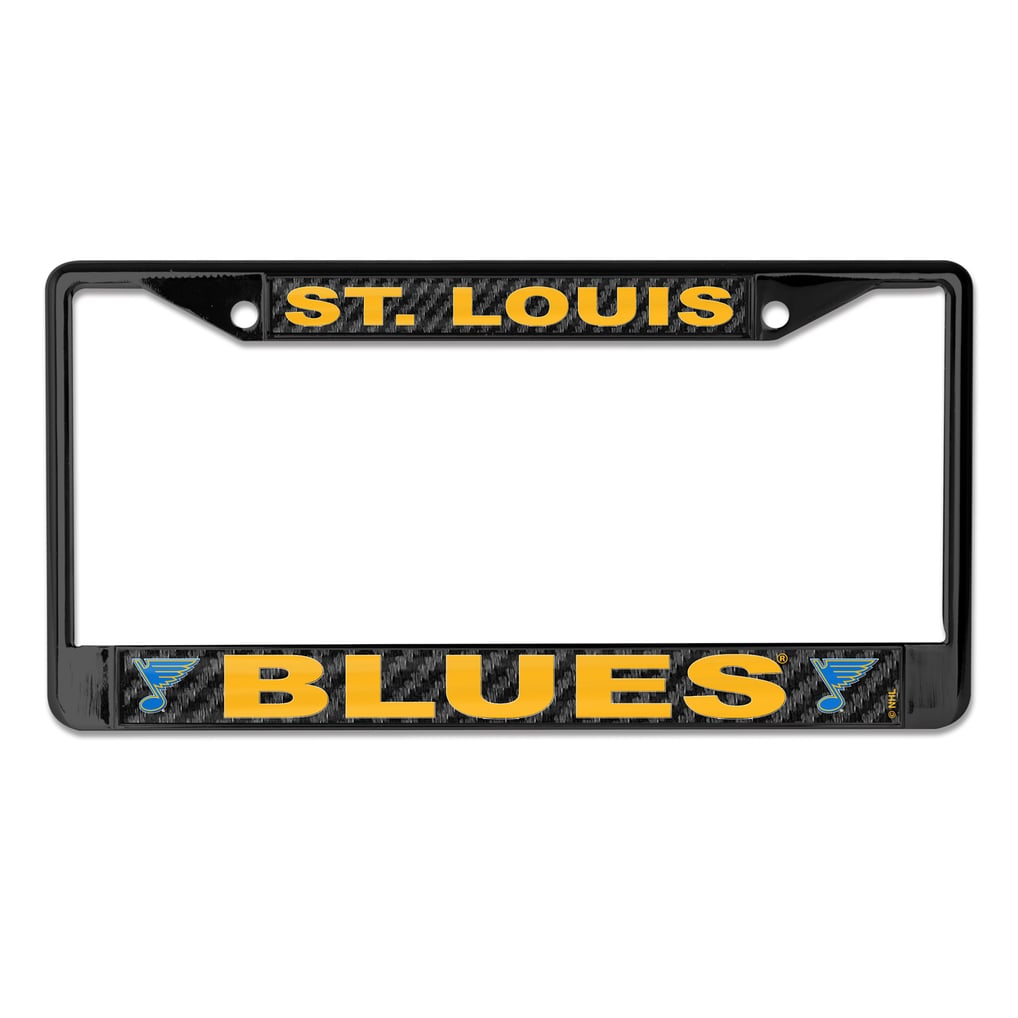 St. Louis Blues WinCraft Carbon Laser Cut Black Metal License Plate Frame