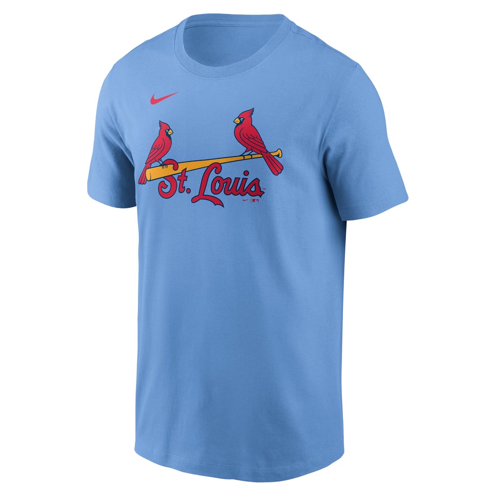 Mens St Louis Cardinals Jordan Walker Nike Light Blue Name And Number T