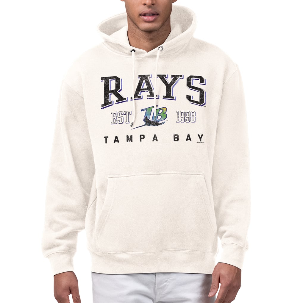 Men's Tampa Bay Rays Starter Cream Established Logo Fleece Hoodie